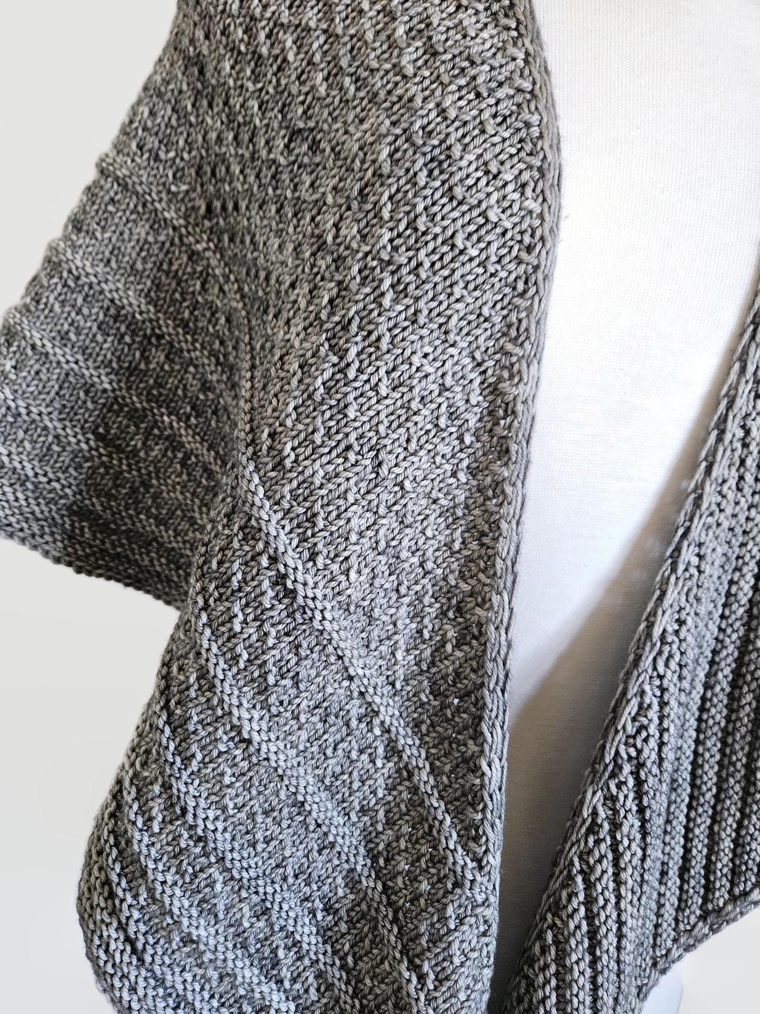 Oversized Shawl Knitting Pattern, Oversized Wrap, Moderate Difficulty ...