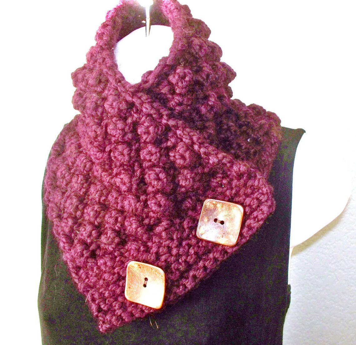 Chunky Bramble Button Scarf PDF KNITTING PATTERN Exp - Etsy