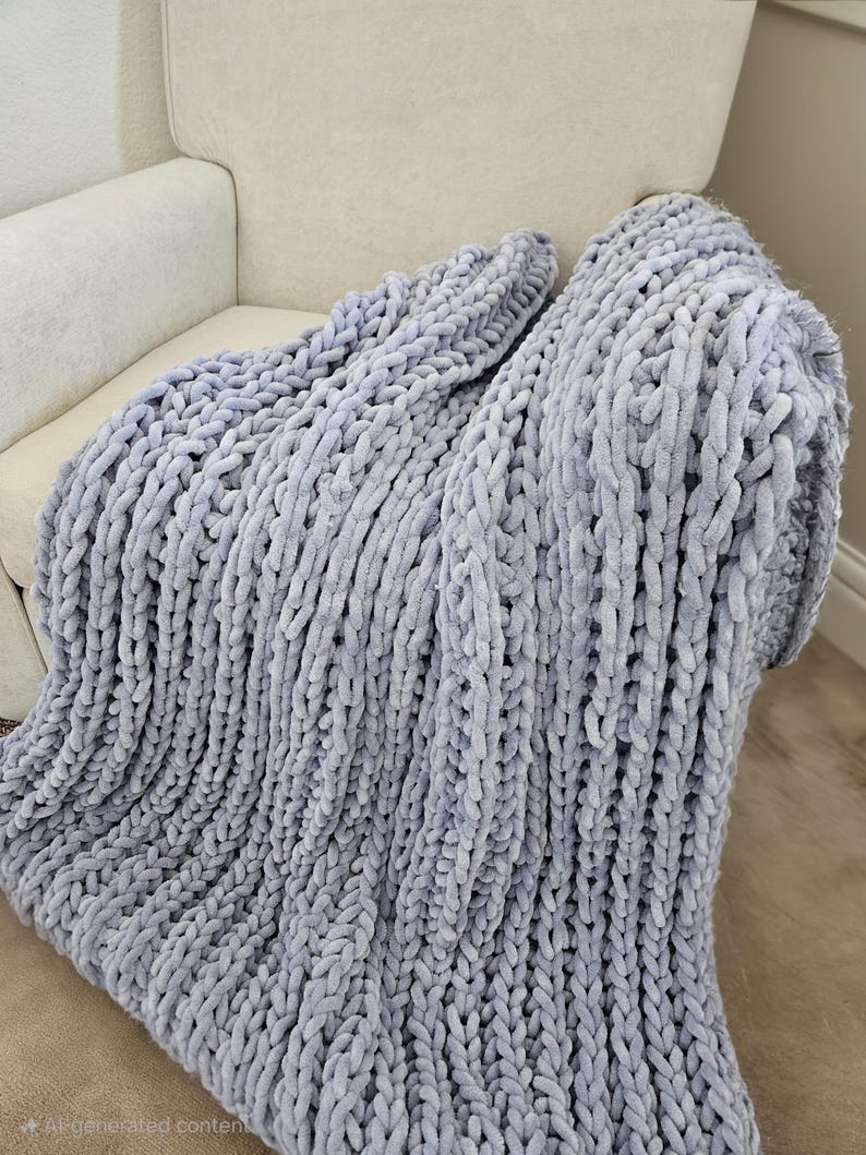 Jumbo Knit Chenille Blanket Knitting Pattern: 4 Sizes (PDF Pattern) - Etsy