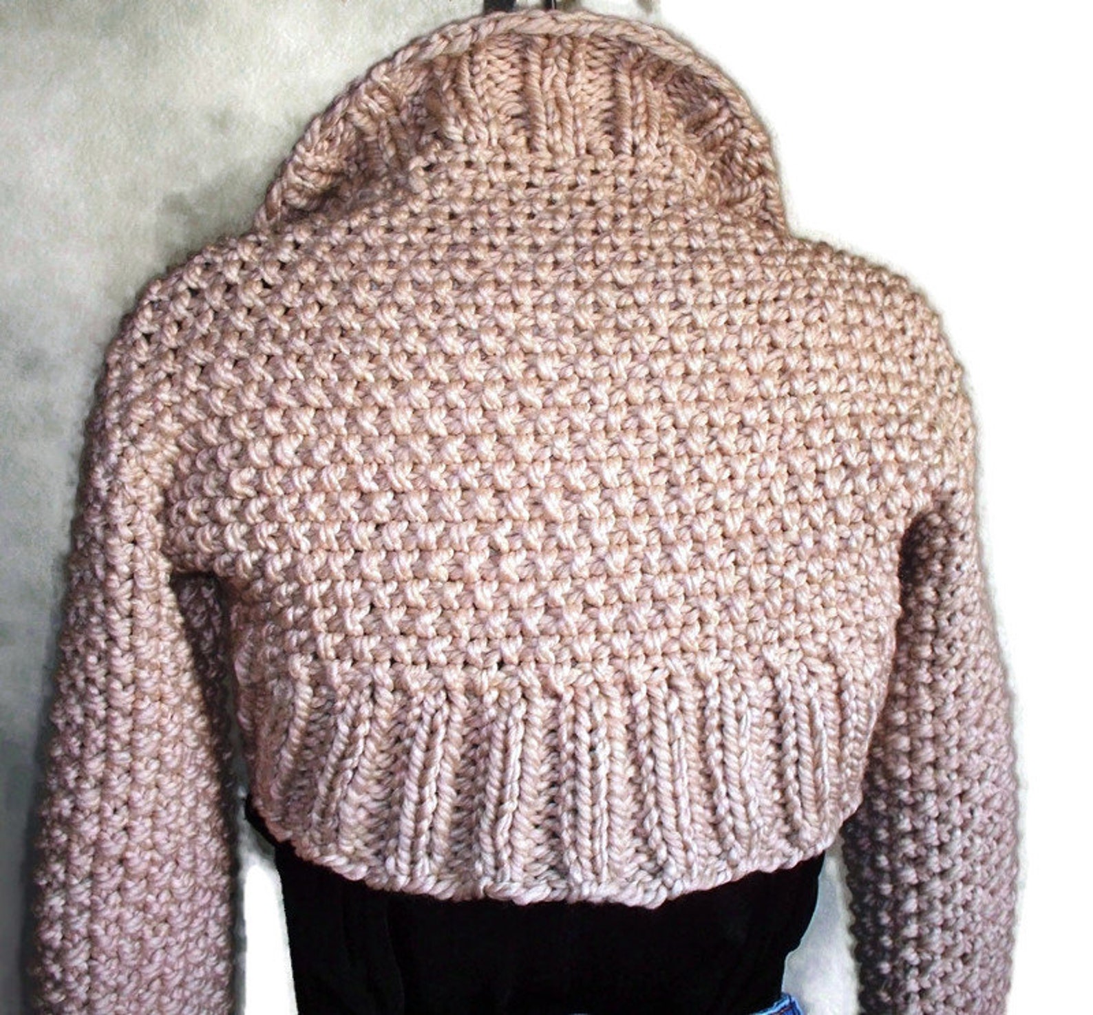 Plus Size Chunky Long Sleeve Shrug PDF KNITTING PATTERN - Etsy