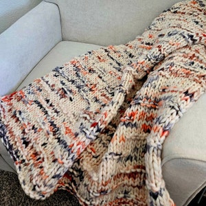 Easy Knit Lap Blanket Pattern: Super Bulky Yarn, Beginner Friendly (PDF ...