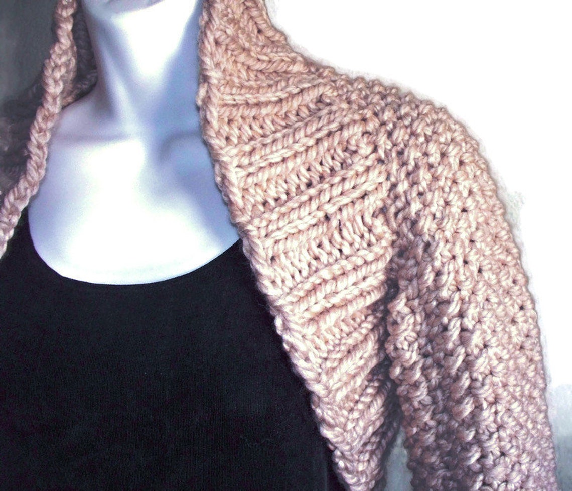 Plus Size Chunky Long Sleeve Shrug PDF KNITTING PATTERN - Etsy