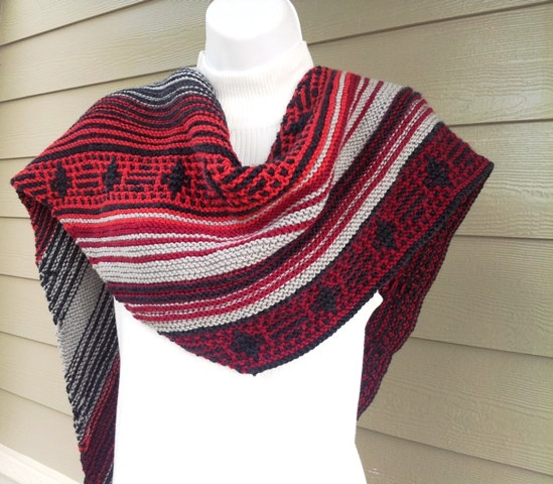 Navajo Sunset Asymetrical Scarf PDF Knitting Pattern - Etsy