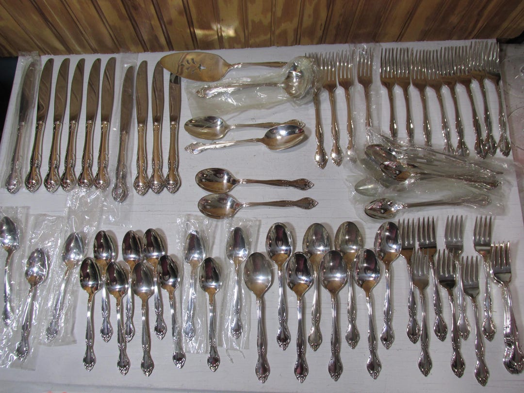 Vintage Oneida USA Silverplate Affection Pattern Silverware- Flatware ...