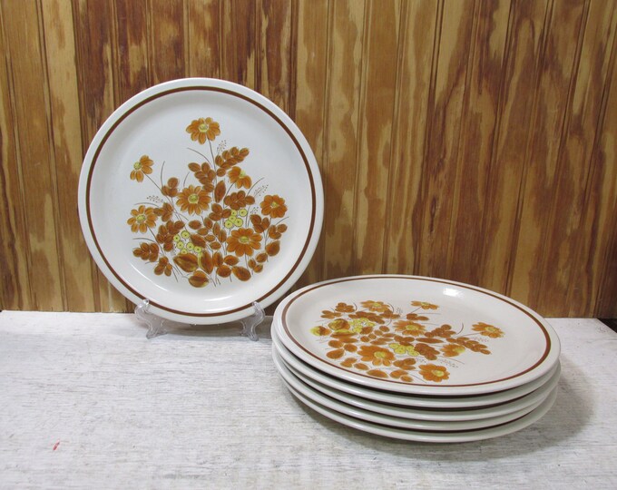 Vintage Set of 6 Ekco Eterna Camelot Mellow Valley 10 1/2 Inch Dinner ...