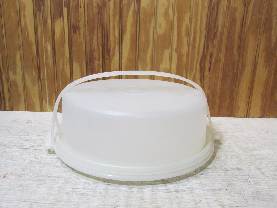 Vintage Tupperware Clear Plastic Round Pie Carrier With Handle-cake ...