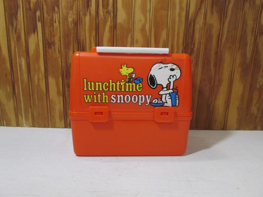 Vintage Lunchtime With Snoopy Plastic Lunch Box 1965 Peanuts- School ...