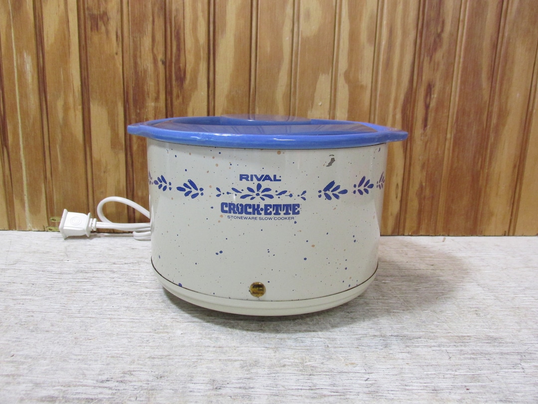 Vintage Blue and Cream Rival Crock Ette Slow Cooker- Small- Crock Pot ...