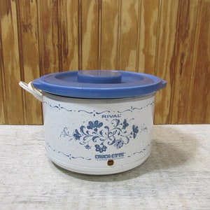 Vintage Blue Flower and White Rival Crock Ette Slow Cooker- Small ...