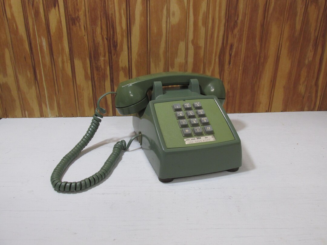 Vintage Western Electric Bell System Avocado Green Push Button ...