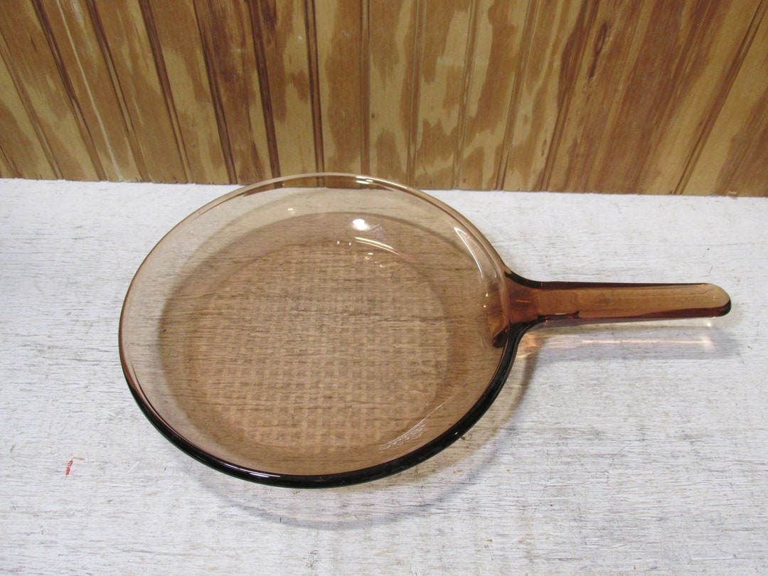 Vintage Pyrex Vision Ware/visions Amber USA 11 Inch Frying Pan Skillet ...
