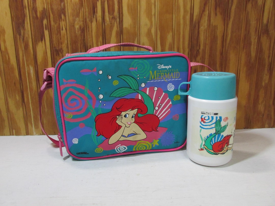 Vintage the Little Mermaid Thermos Soft Sided Lunch Box With Plastic ...