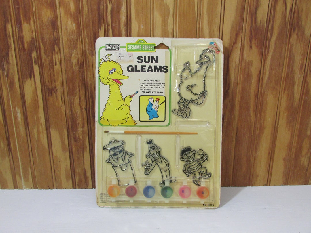 Vintage Sesame Street Sun Gleams- Sun Catchers- in Original Package Big ...