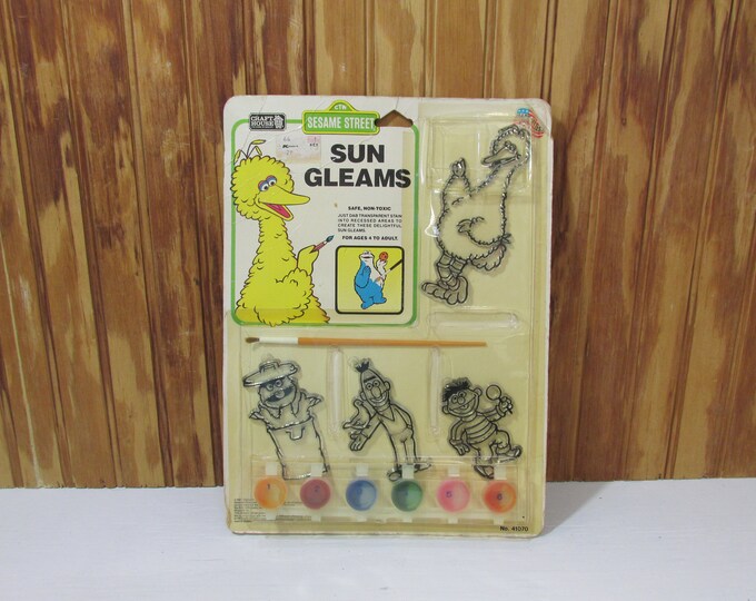 Vintage Sesame Street Sun Gleams- Sun Catchers- in Original Package Big ...