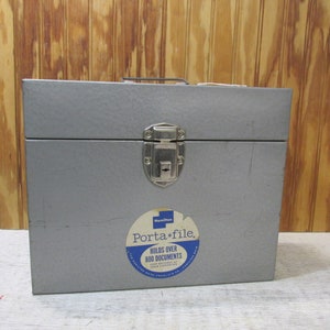 Vintage Hamilton Porta File Metal Locking File Box Storage Box Lock Box ...