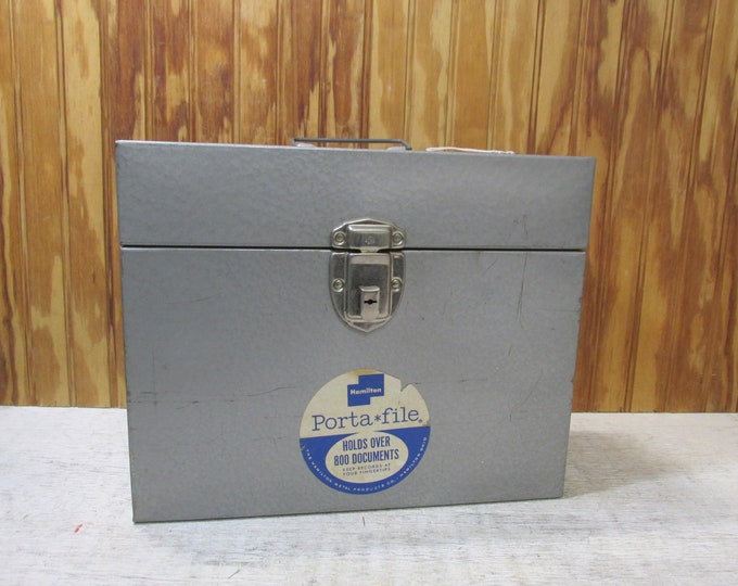 Vintage Hamilton Porta File Metal Locking File Box- Storage Box- Lock ...