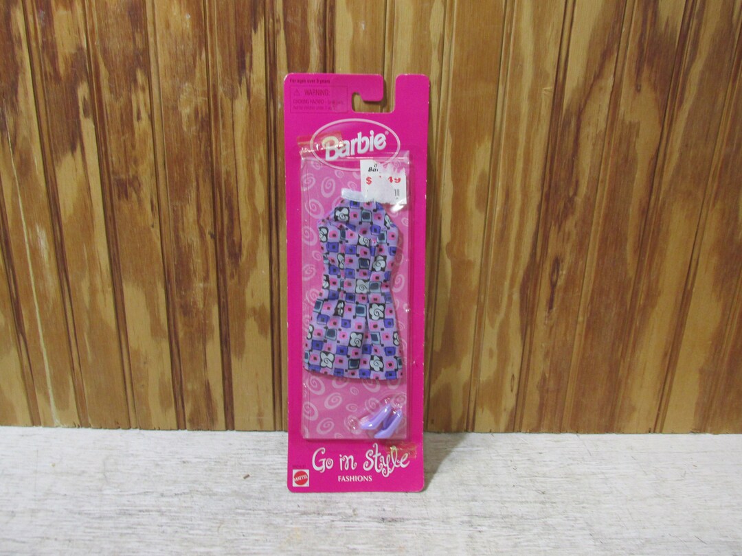 NEW- Vintage 1998 Mattel Barbie Go in Style Fashions Pink and Purple ...
