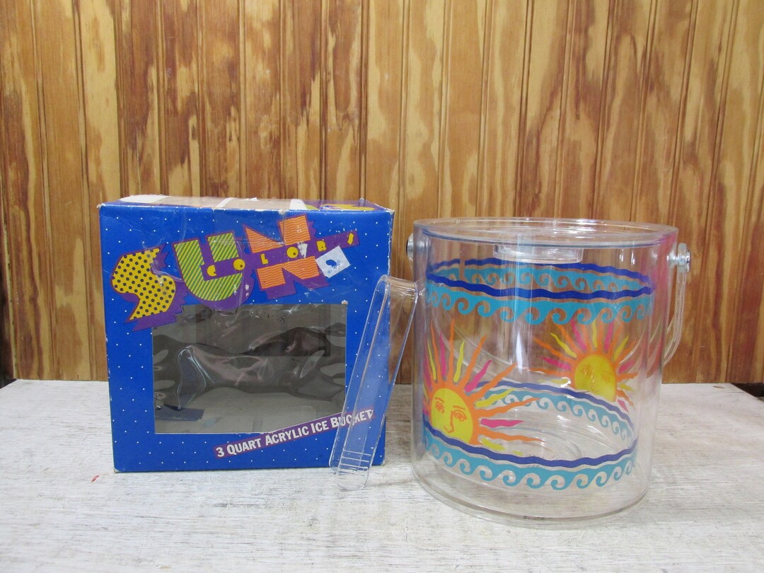 Vintage Sun Colors 3 Quart Acrylic Ice Bucket- in Original Box- Sun ...
