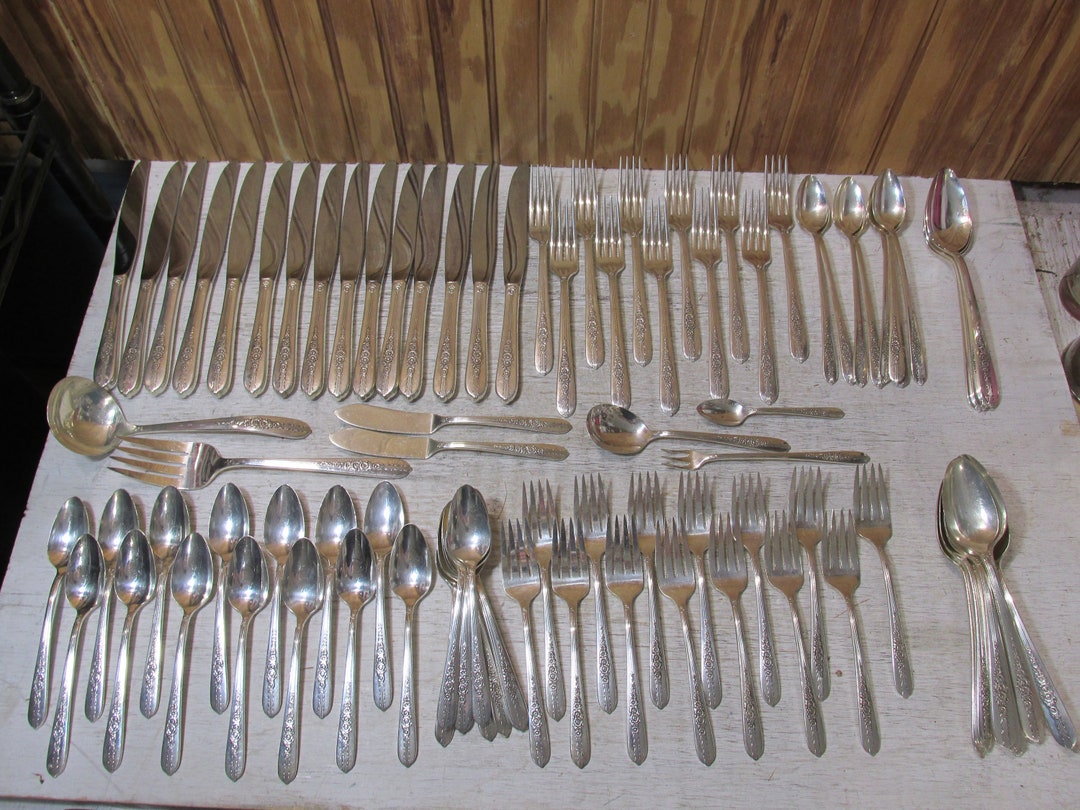 Vintage Oneida Royal Rose Nobility Silver Plate Silverware Set Flatware 1939 Flower Pattern - Etsy