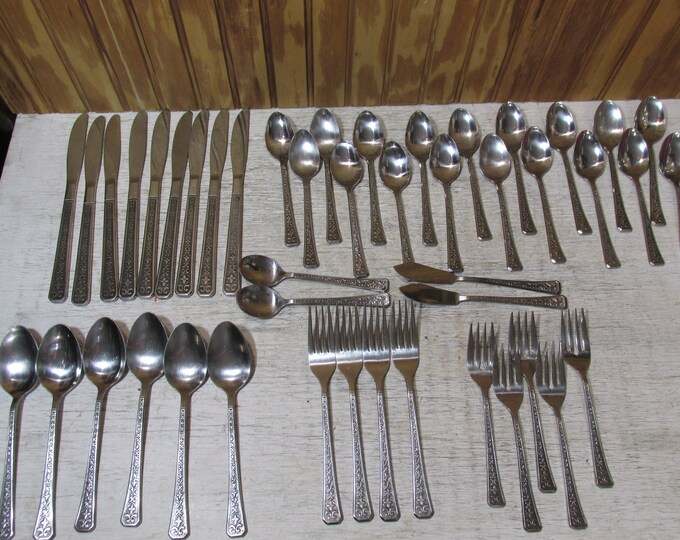 Vintage Interpur Stainless Steel Japan Florenz Silverware Set- Flatware ...
