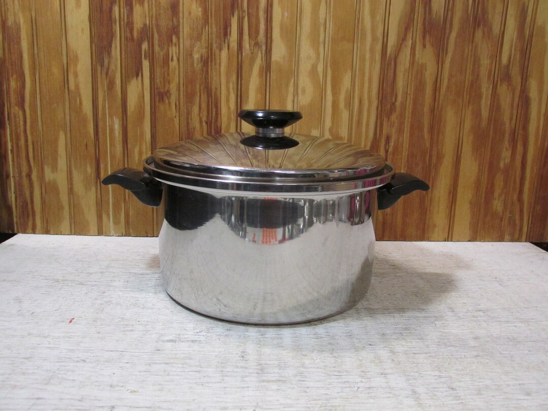Vintage Large Flavorite Thermium Multi-plex Stainless Steel Stock Pot ...