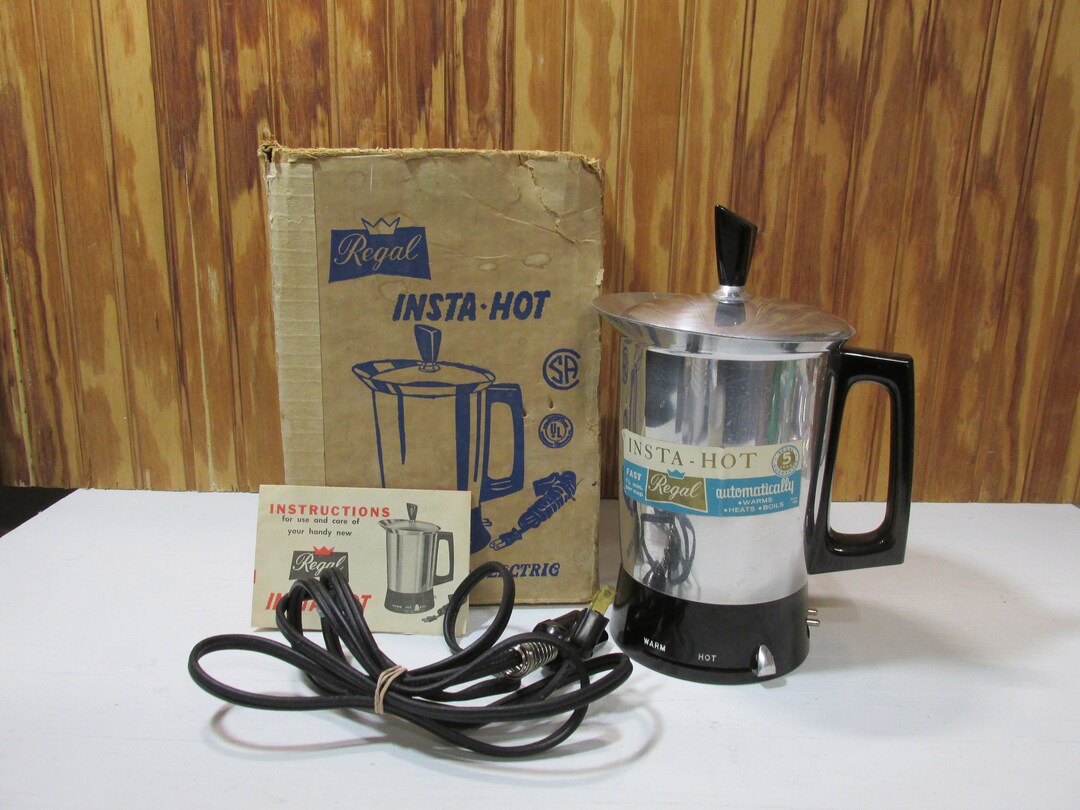 Vintage Regal Insta- Hot Electric Warming Pot- Water, Soup 32 Ounce - Etsy