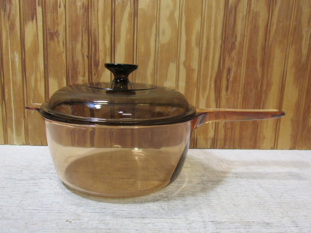 Vintage Pyrex Vision Ware/visions Amber 2.5 L L Pot-sauce Pan With Lid ...