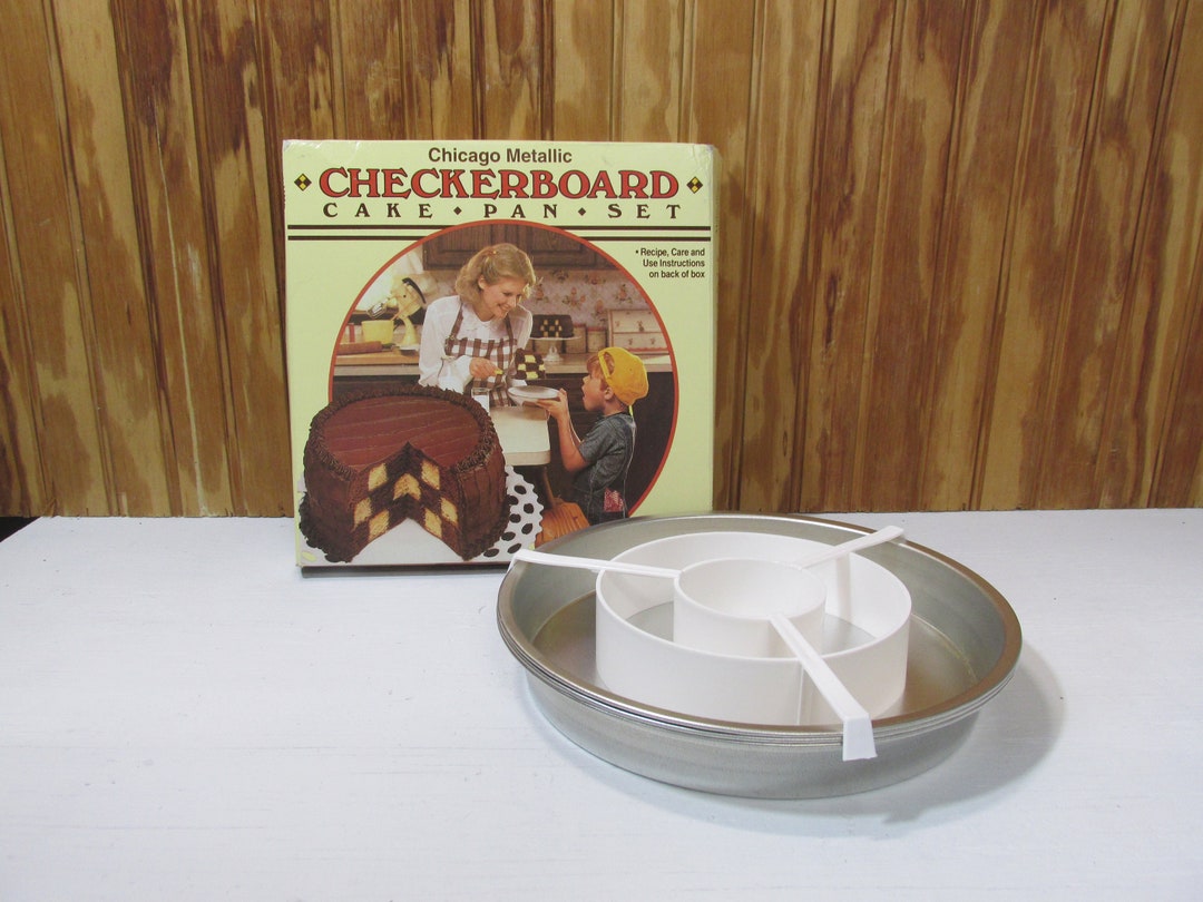 Vintage Chicago Metallic Checkerboard Cake Pan Set- in Original Box - Etsy