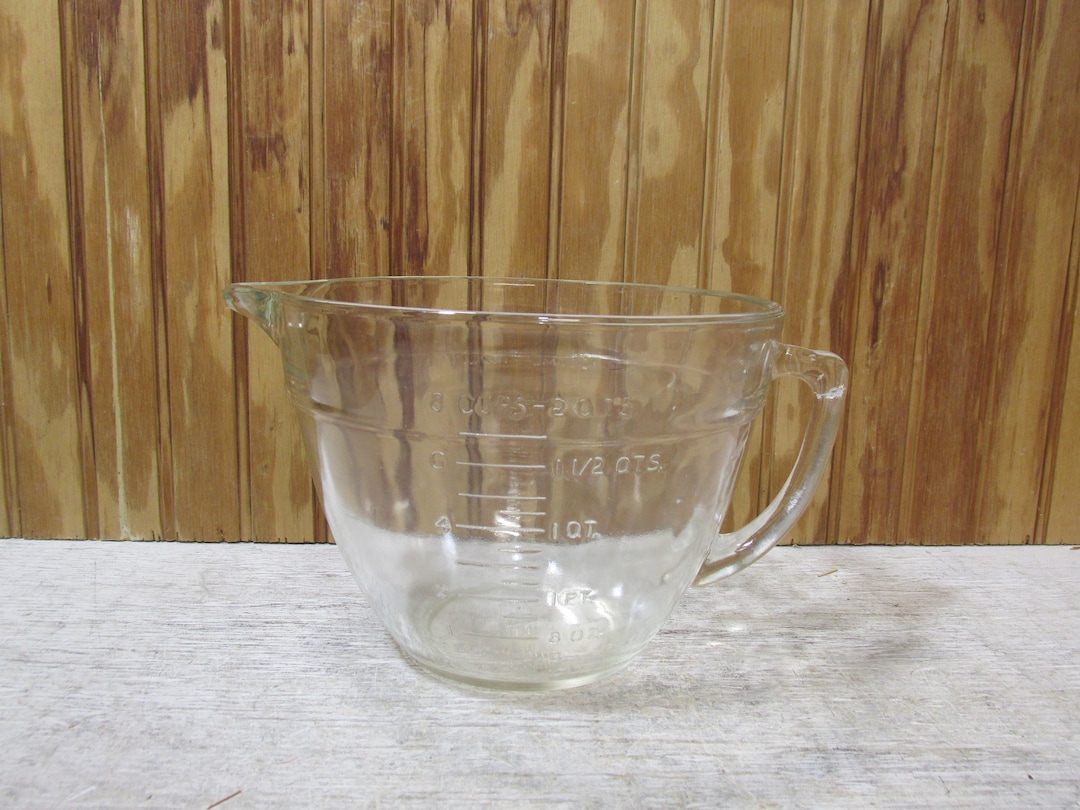 Vintage Anchor Hocking Fire King Clear Glass 8 Cup Measuring Bowl With ...