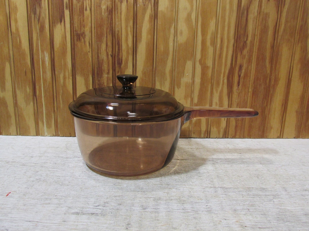 Vintage Pyrex Vision Ware/visions Amber 1.5 L L Pot-sauce Pan With Lid ...