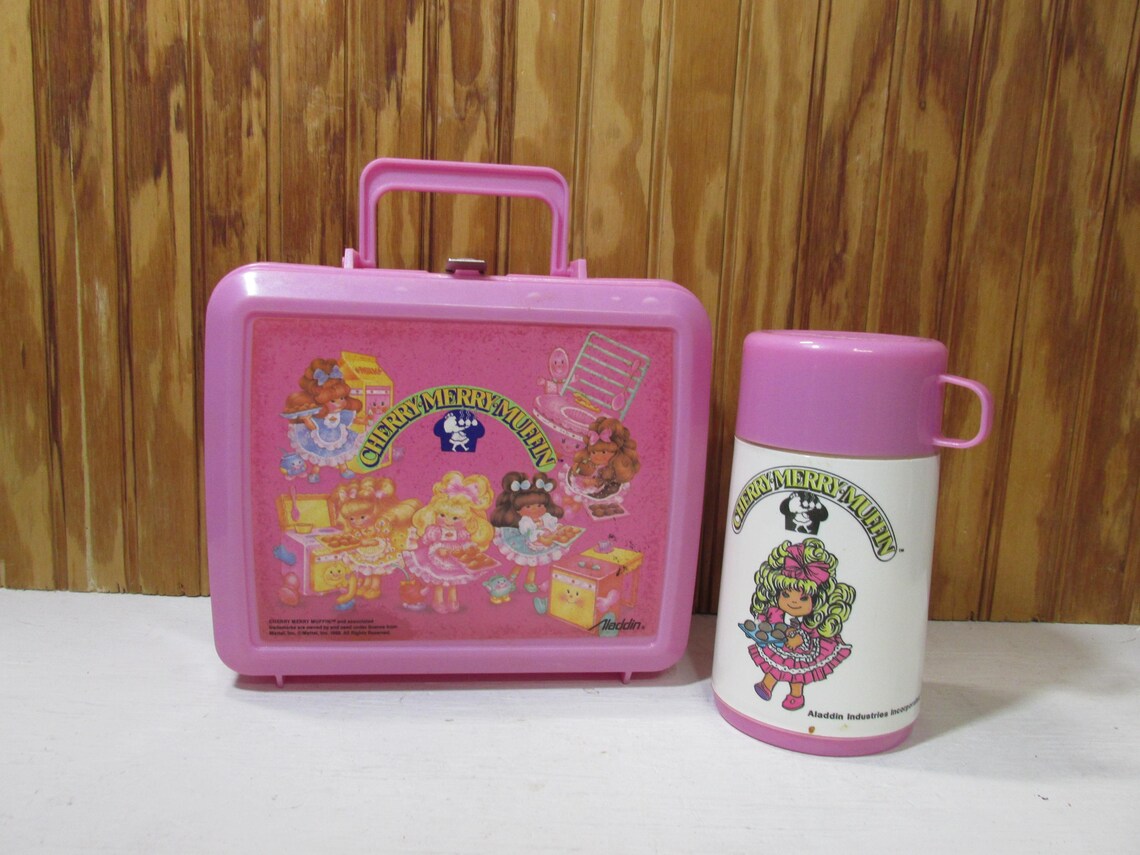 Vintage 1988 Aladdin Pink Plastic Cherry Merry Muffin Children's Lunch ...