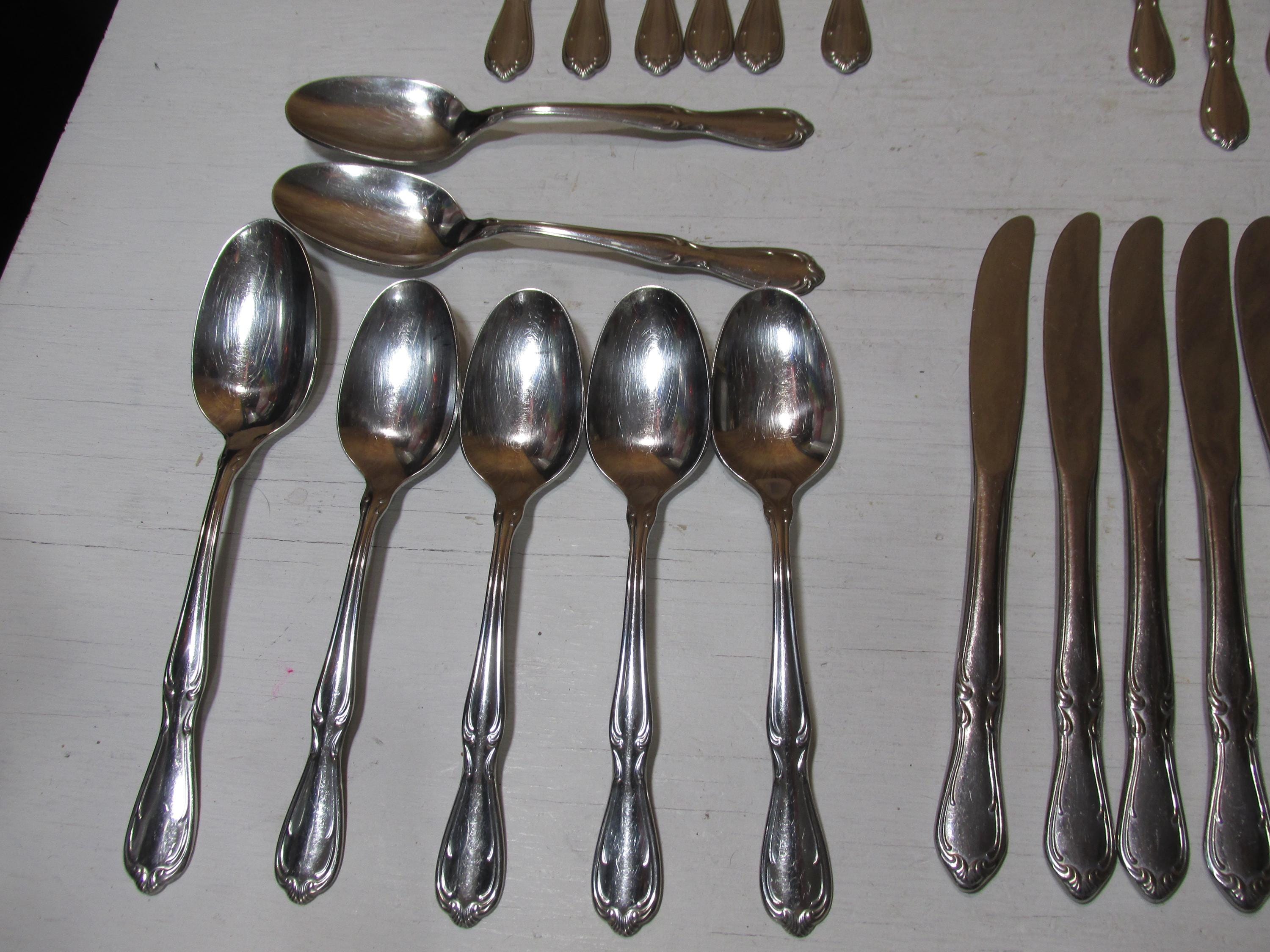 Vintage Rogers Cutlery Co. Stainless USA. Silverware Set Victorian ...