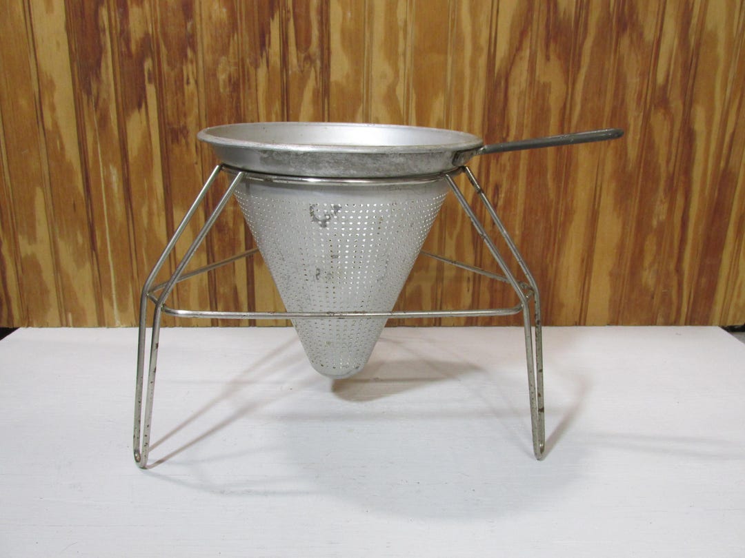 Vintage Aluminum Canning Strainer With Stand -sieve-colander-food Mill ...