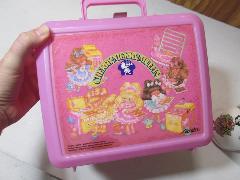 Vintage 1988 Aladdin Pink Plastic Cherry Merry Muffin Children's Lunch ...