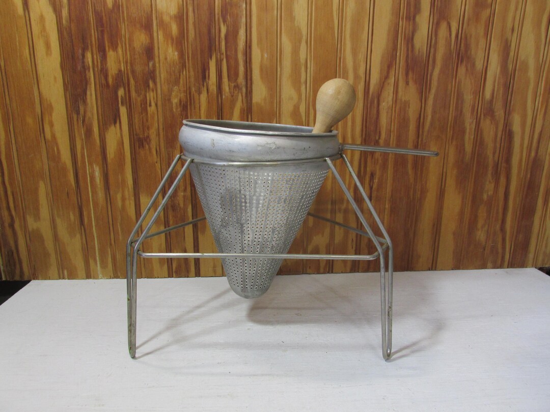 Vintage Aluminum Canning Strainer With Stand -sieve-colander-food Mill ...