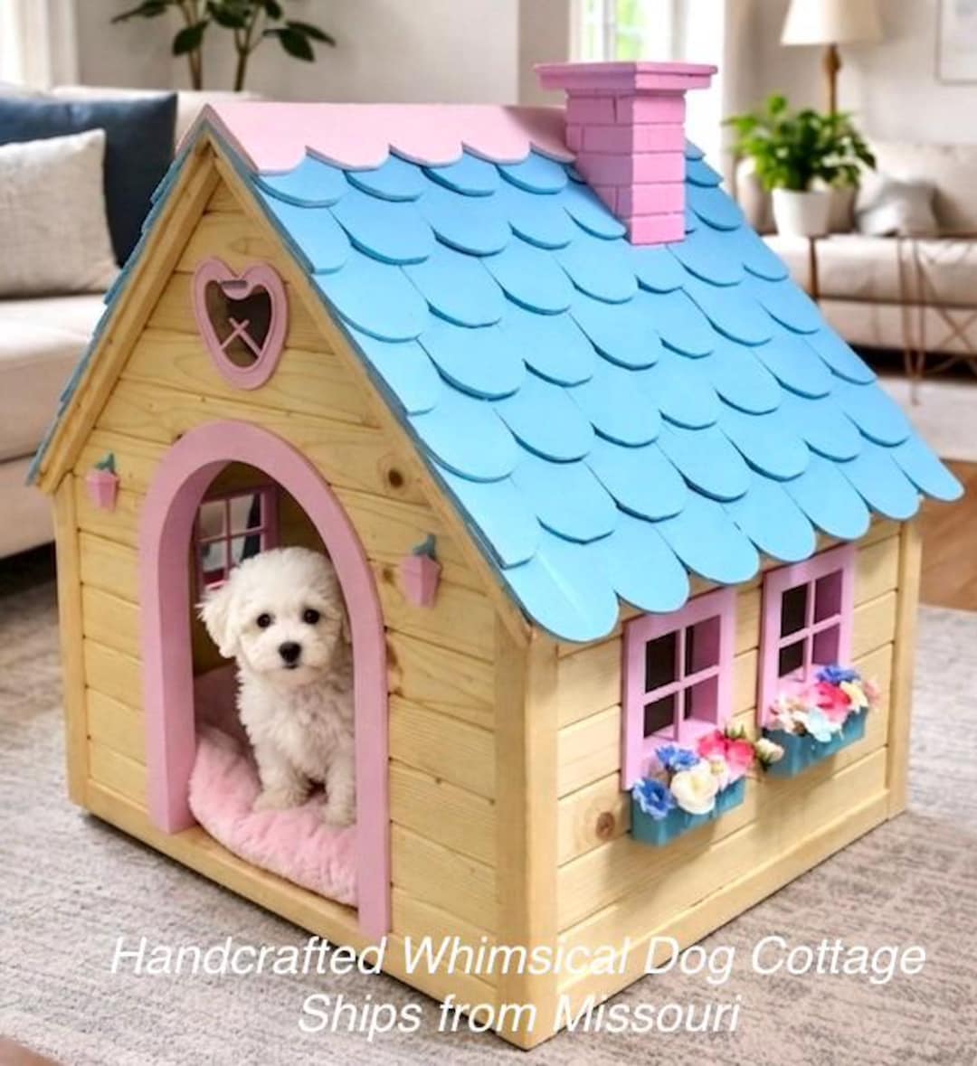 Handcrafted Whimsical Dog Cottage | Wooden Playhouse for Small Dogs ...