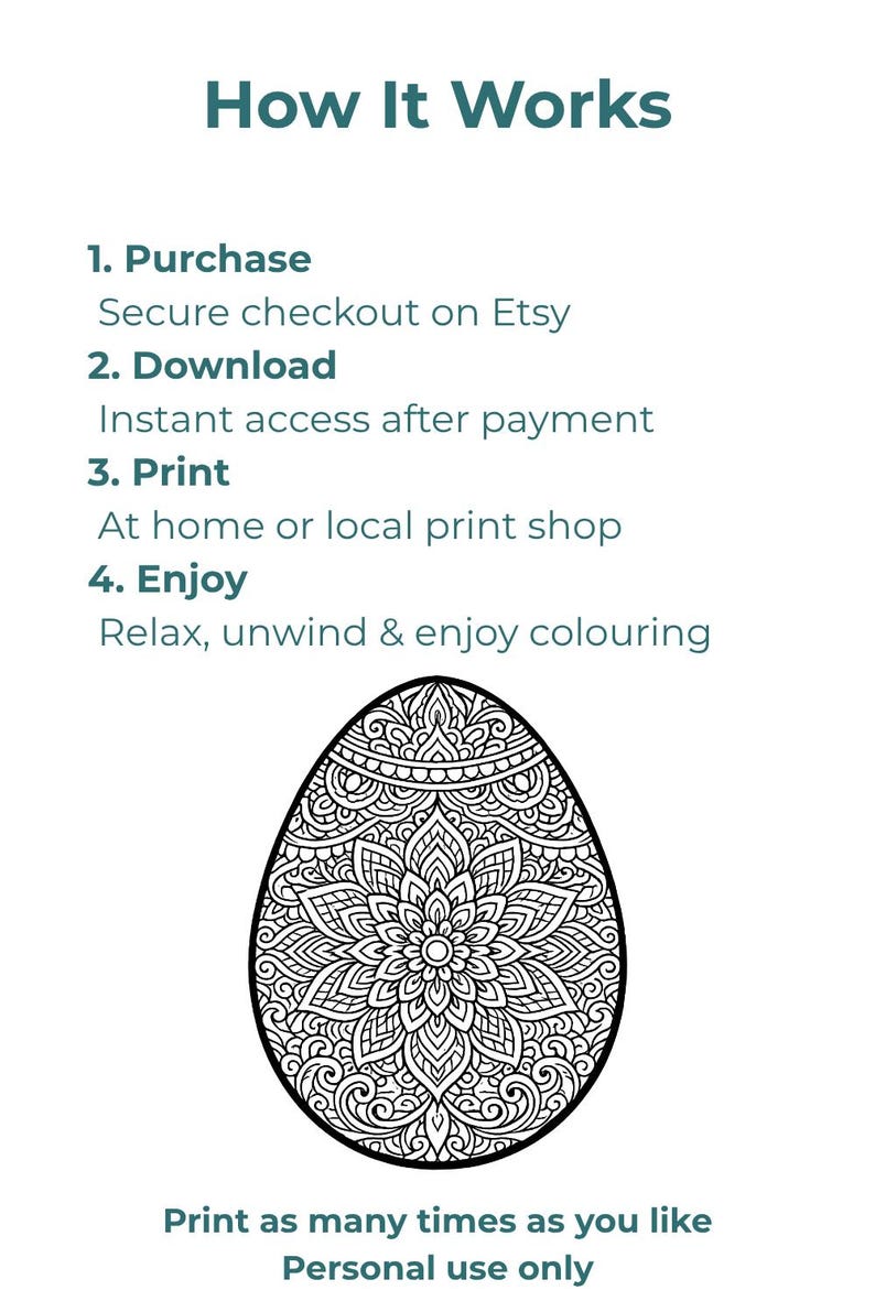 Intricate Easter Egg Mandala Coloring Pages Printable | Easter Coloring ...