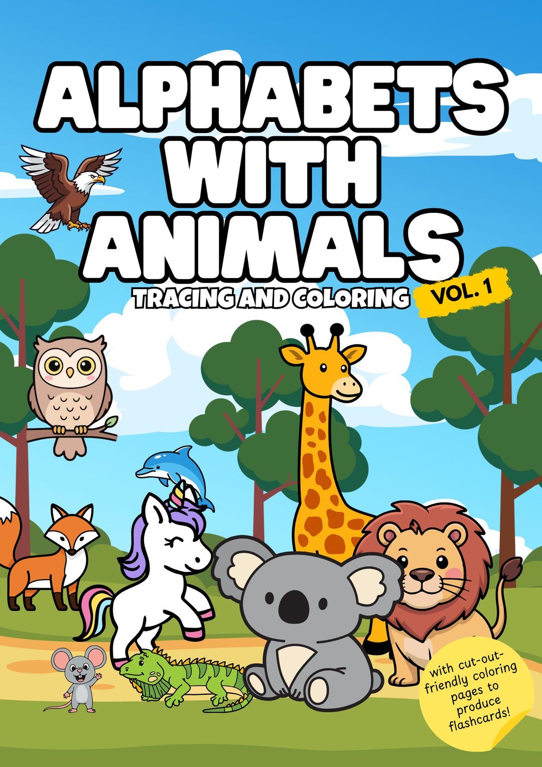 Alphabet Coloring Book With Animals, Tracing Workbook, Preschool ...