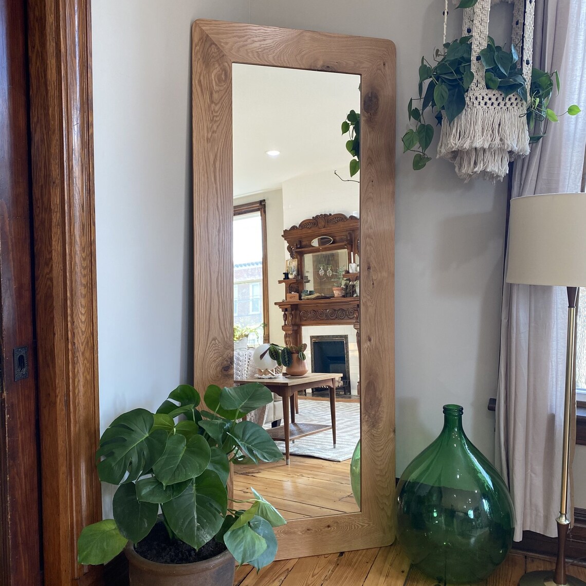Modern Oak Frame Mirror - Etsy