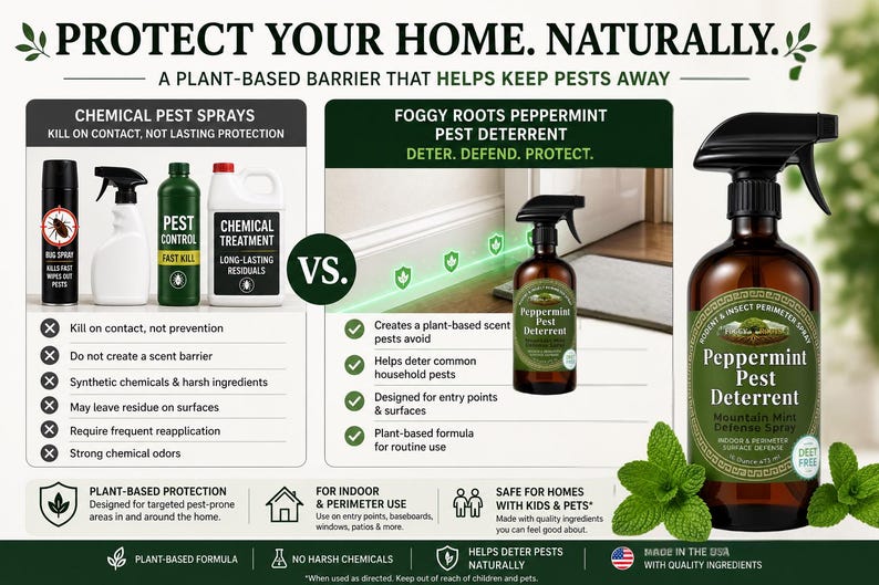 Peppermint Rodent and Insect Spray, Mountain Mint Mist Essential Oil ...