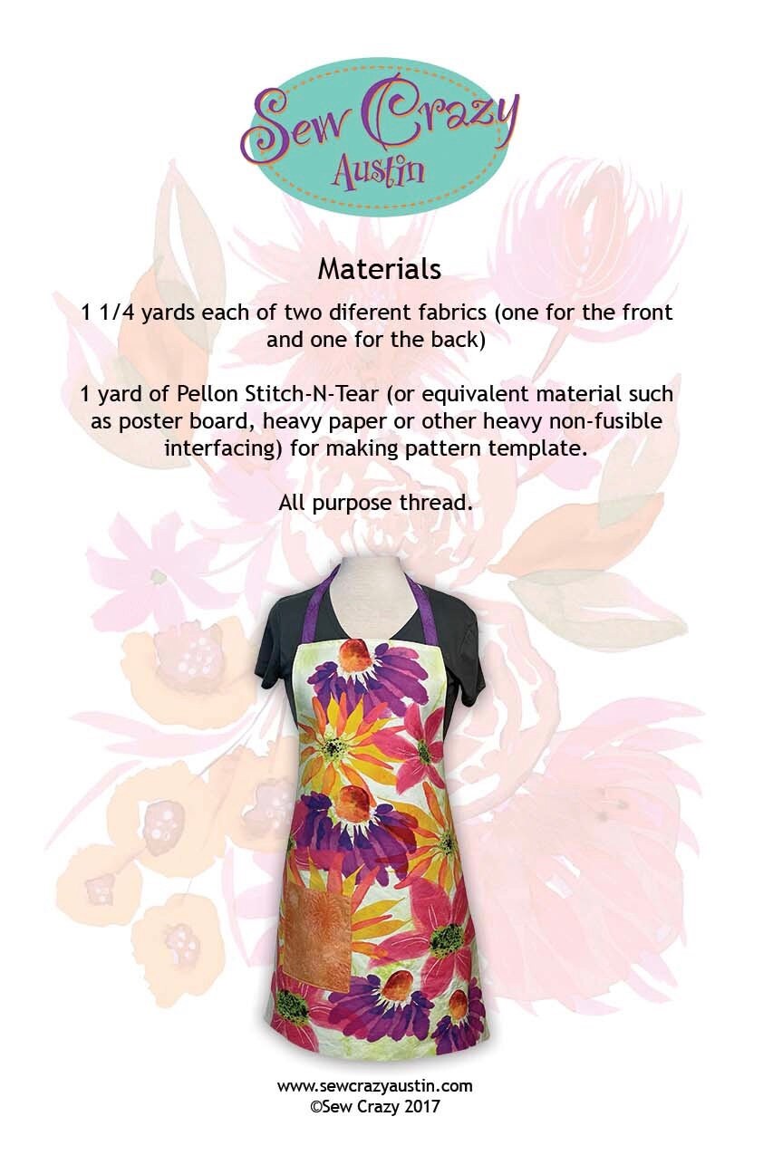 Apron Sewing Pattern Reversible Apron Sewing Instructions | Etsy