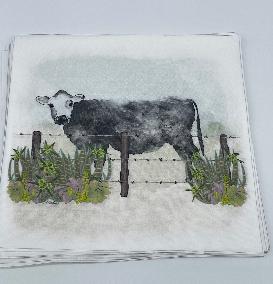 Cow Quilt Block Black and White Cow Farm and Ranch Animals - Etsy