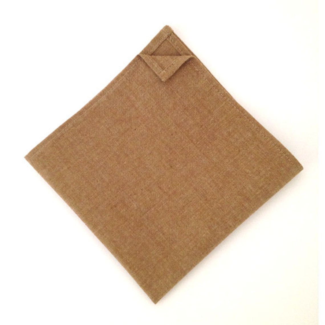 Pocket Square Chambray Camel Brown Cotton Pocket Square | Etsy