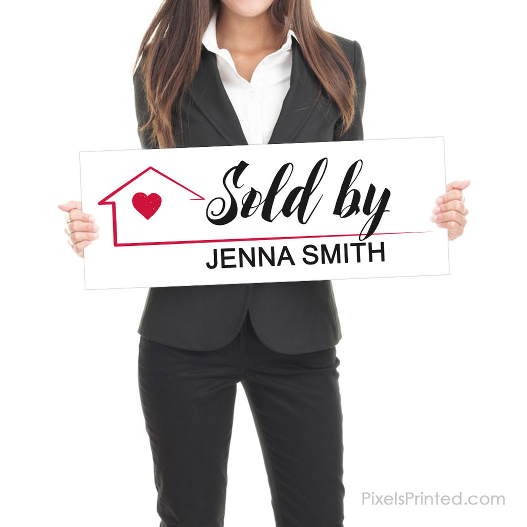 Custom Realtor Sold by Sign: Double-sided 9"x24" Prop - Etsy