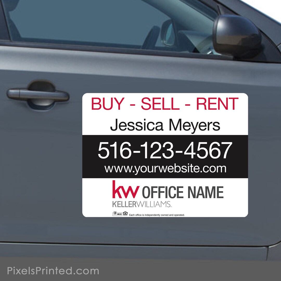 Printed KW Keller Williams Real Estate Car Magnets, Realtor Car Magnets ...