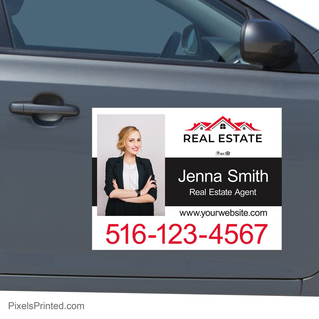 Custom Printed Real Estate Agent Car Decals: Realtor Marketing (18x24 ...