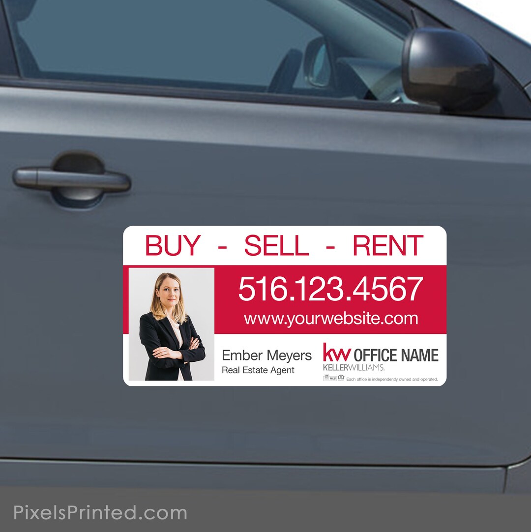 Printed KW Keller Williams Real Estate Car Magnets, Realtor Car Magnets ...