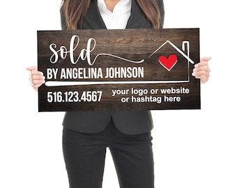 Sold by Sign Real Estate Testimonial Prop 9x24 Different Design on Each ...