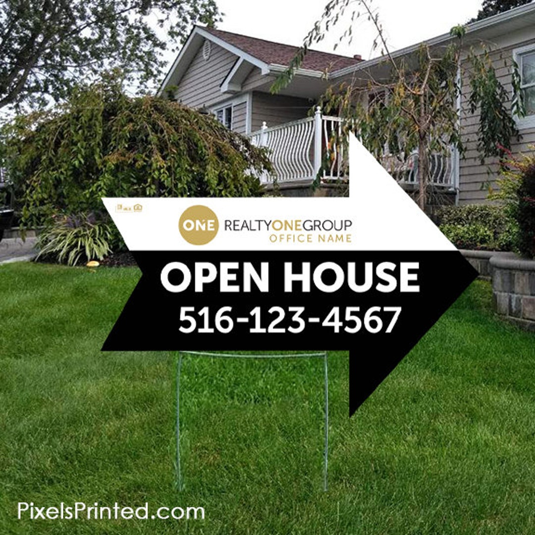 Printed Realty ONE Group Yard Sign, Arrow Shaped Yard Sign 18 X 24 ...