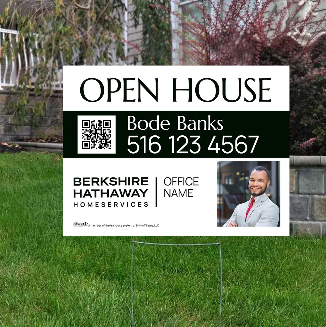 Printed Berkshire Hathaway Yard Sign, for Sale Yard Sign, Open House ...